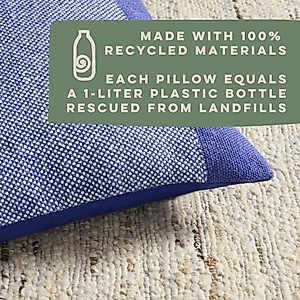 TOWN & COUNTRY TERRA Alara Indoor/Outdoor Decorative Pillow, 20"x20", Blue/Ivory