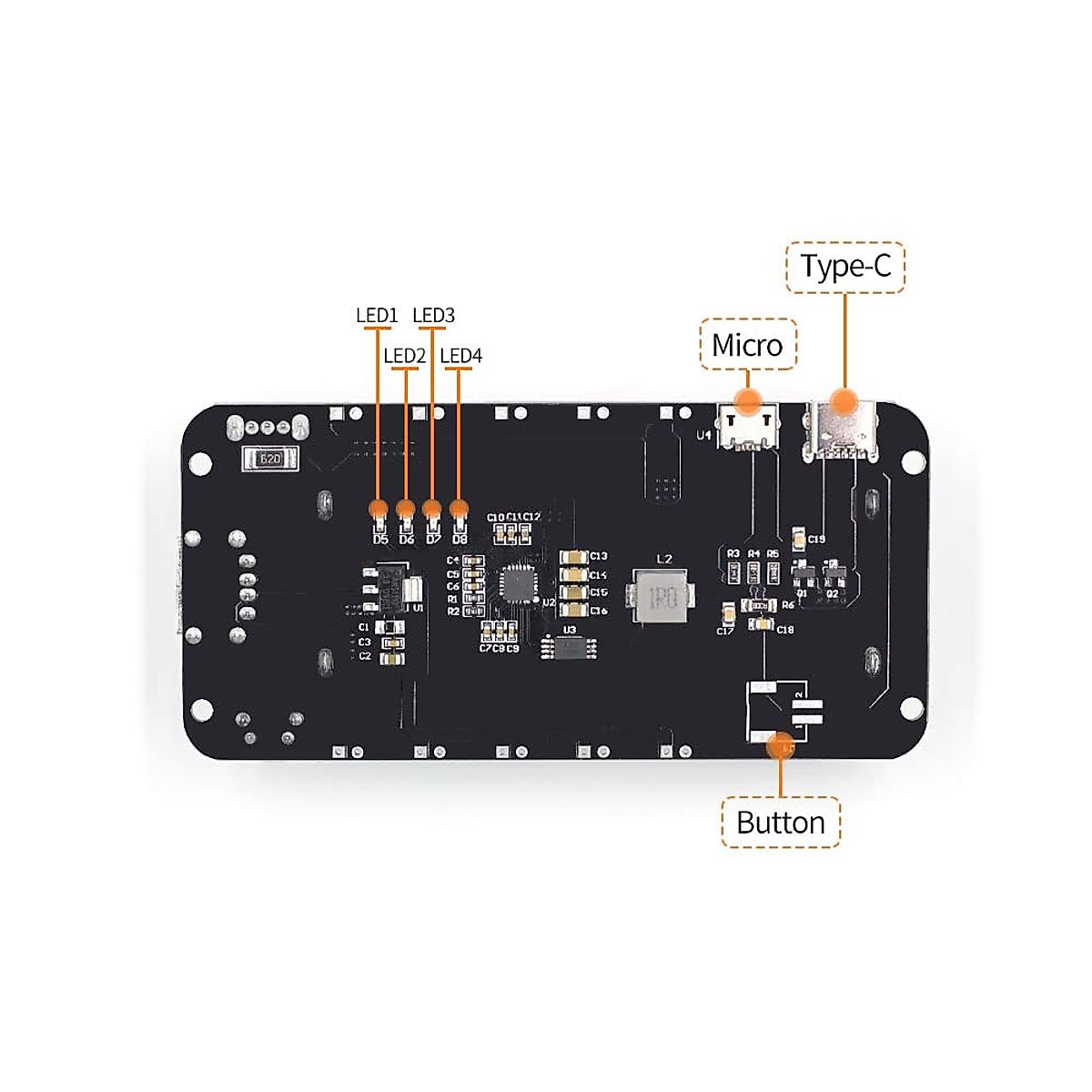 TECKEEN 3V/5V 18650 Lithium Battery Shield V8 Mobile Expansion Board Module 5 ESP8266