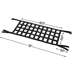 Seven Sparta Car Roof Net Hammock Mesh Cargo Netting Compatible with Jeep Gladiator JT & Jeep Wrangler YJ, TJ, JK, JKU, JL, JLU 1987-2024 4-door and 2-door