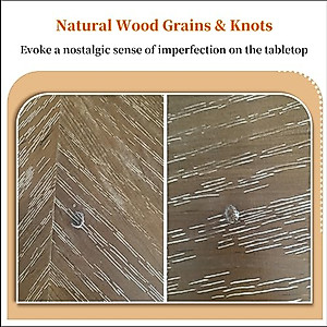 DS-HOMEPORT Round Wood Coffee Table for Living Room, Mid Century Modern Farmhouse Round Coffee Table with Gold Metal Legs, 32.28" D x 32.28" W x 13.19" H