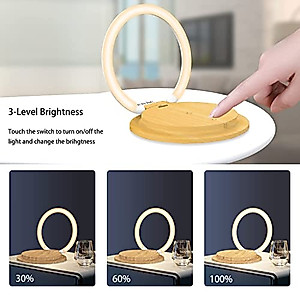 emie Wireless Charger Pad with Lamp, Fast Max 15W Wireless Charging Solution for Qi Enabled/iPhone/Galaxy, LED Touch Table Lamp for Bedside Nightstand Desk and Bedroom Dorm Home Office Decor