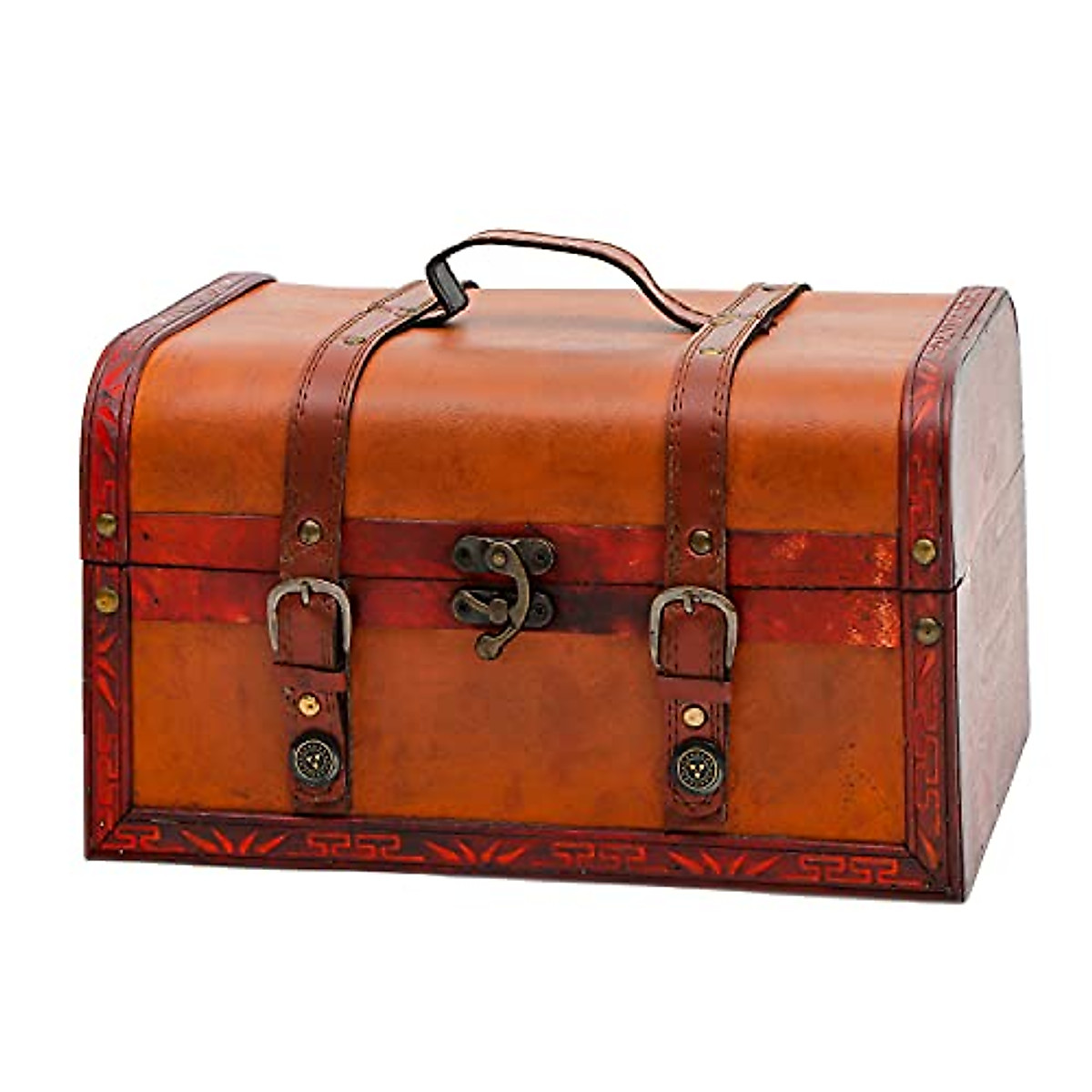 Trademark Innovations 12.5" Decorative Wood Treasure Chest Box
