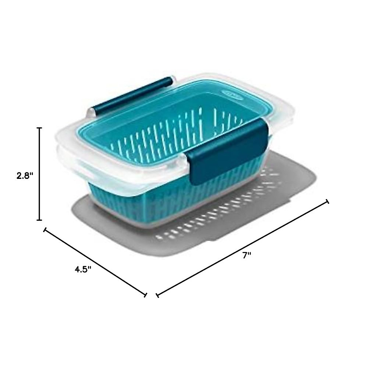 OXO Good Grips Prep & Go 1.9 Cup/0.45 L Container with Colander | Leakproof Food Storage | Perfect for rinsing and storing fruits and veggies | BPA Free | Microwave and Dishwasher Safe | Freezer Safe
