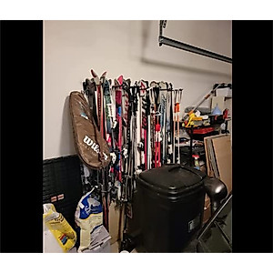 Qualward Garage Organization, Tool Organizer,Garage Wall Storage Rack, 6 Holds, Ski Wall Mounted, Heavy Duty Home and Garage Storage Hanger (2 Pack)