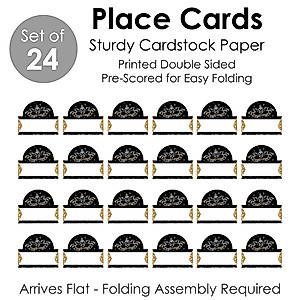 Big Dot of Happiness Masquerade - Venetian Mask Party Tent Buffet Card - Table Setting Name Place Cards - Set of 24