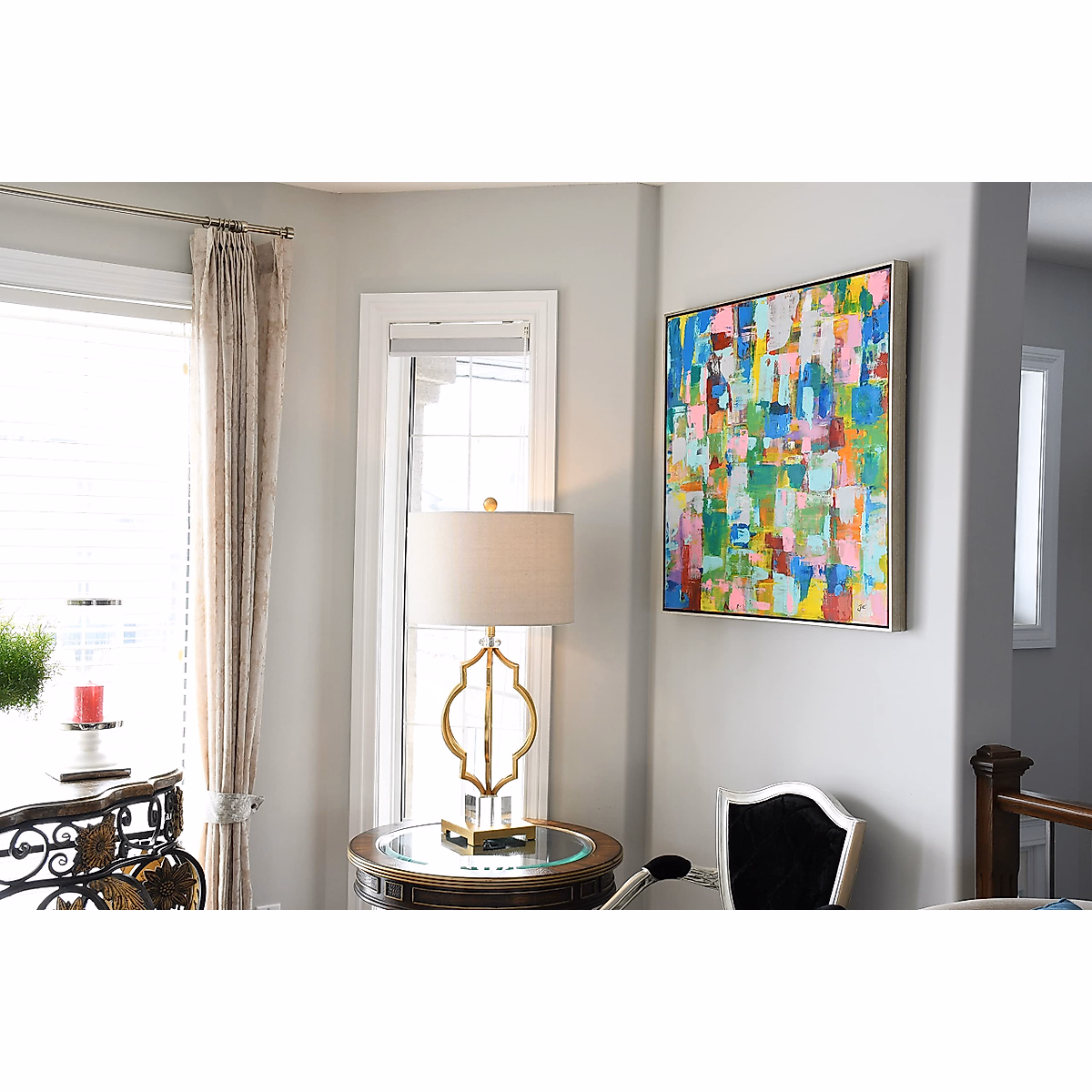 Framed wall art Hand Painted Abstract Oil Painting Wall Art Modern Wall Decor for living room, bedroom, kitchen, hallway, office, dining room, bar