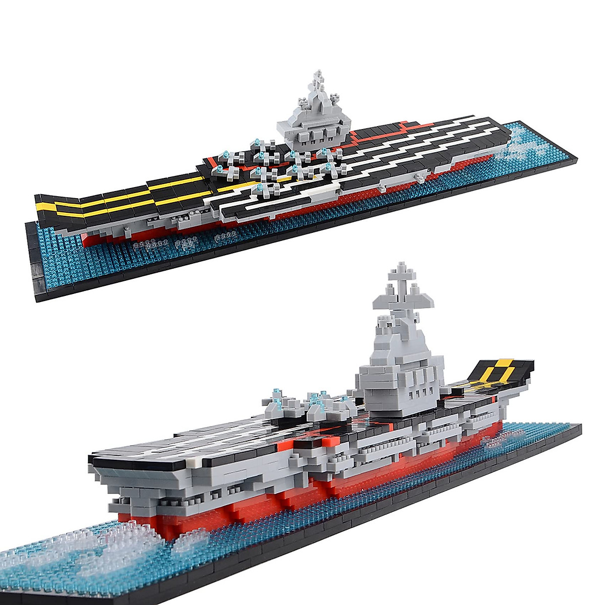 Geniteen Building Blocks Set Aircraft Carrier Model Micro Mini Blocks 1300 Pieces Building Bricks