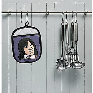 Baking Show Inspired Oven Pads Pot Holder with Pocket Baker Gift for TV Show Fans (Bake!)
