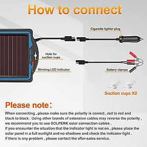 SOLPERK 12V Solar Panel，Solar trickle Charger，Solar Battery Charger and Maintainer，Suitable for Automotive, Motorcycle, Boat, ATV,Marine, RV, Trailer, Powersports, Snowmobile, etc. (1.8W Amorphous)