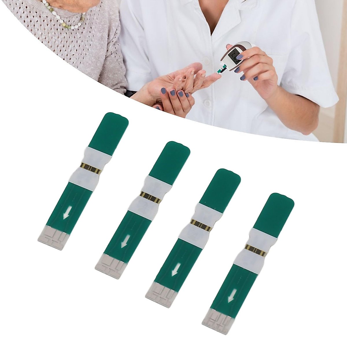 Luqeeg 50PCS Glucose Test Strips, PET Accurate Diabetes Testing Strips, Sugar Testing for Preventing Hyperglycemia, Self Sugar Monitoring