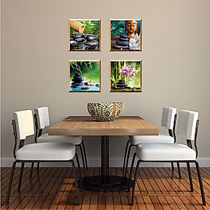 3D-Mirage 4 PC Pack Art Magic Peel and Stick 3D Vinyl Removable Wall Sticker Decals DIY Sticky Backsplash, Zen Garden Stone 4008-MI