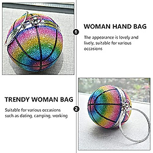 BESTOYARD Ball Shape Clutch Purse Party Handbag Rhinestone Ring Handle Evening Bag