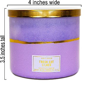 White Barn Bath and Body Works, 3-Wick Candle w/Essential Oils - 14.5 oz - 2021 Spring Scents! (Fresh Cut Lilacs)