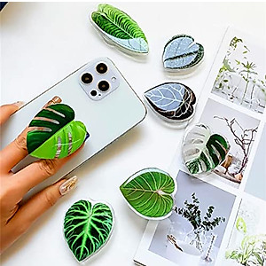 Monstera Anthurium Philodendron Leaf Tropical Aroid Plant Phone Grip Handle for Phone & Tablet (Verrucosum)