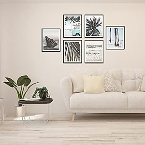 Admmixoo Beach Wall Art Prints Set of 6 Canvas Art Wall Artwork Landscape Coastal Surf Poster Palm Tree Pictures Photo Paintings on Canvas for Home Decor Room Wall Decor (8"x10" UNFRAMED)