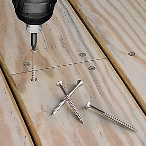 Deck Plus 48466 Wood Screws #10 x 3", Stainless Steel, 1lb Box