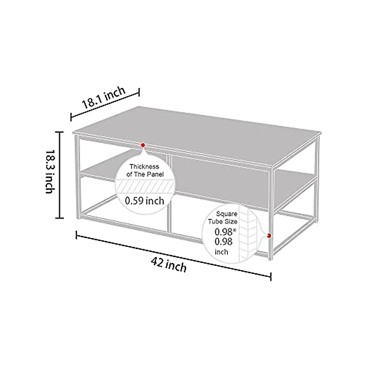Coral Flower Modern Simple Study 47'' Industrial Office Desk for Home Office and Dining Room, Rustic Brown with black frame
