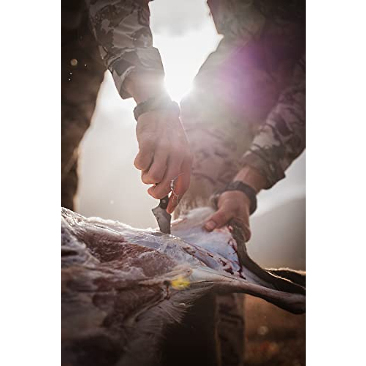 Old Timer 7.1in Full Tang Skinner Knife, 3.3in Clip Point Blade, Black Handle, Leather Sheath - For Hunting, Camping, Outdoors