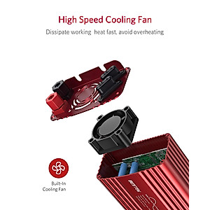 BESTEK 300Watt Pure Sine Wave Power Inverter - DC 12V to AC 110V Car Plug Inverter Adapter, Power Converter with 4.8A Dual USB Charging Ports and 2 AC Outlets Car Charger