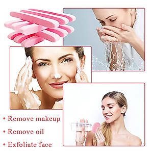 120 Pcs Facial Sponges Compressed,Face Cleansing Sponge,Makeup Removal Sponge Pads,Exfoliating Wash Round Sponge for Women,Girls,Pink