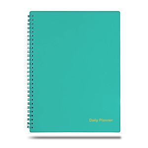 Daily Planner Undated, To Do List Notebook with Hourly Schedule, Time Management Manual and Planner, Personal Organizers, 7.6"x10.2", 48 Sheets/96 Pages, Green