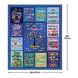 Teacher Gifts, Teacher Appreciation Gifts, Teacher Blanket 60"x50", Teacher Gifts for Women Men, Thank You Gifts for Teachers Day Graduation Retirement Birthday Christmas, Teacher Gifts from Students