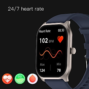 Loluka Smart Watch for Men 2.01" HD Screen Smartwatch Make Phone Calls Message Reminder 100+ Sport Modes Heart Rate Fitness Watch iOS Android Step Calorie Counter Custom Dial