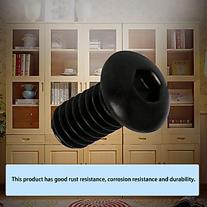 Aopin 1/4-20 x 5/8" Hex Socket Cap Screws, Button Head Socket Cap Screws, 10.9 Grade Alloy Steel, Black Oxide Finish, Fully Threaded, 50Pcs