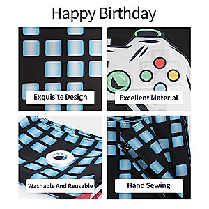 HAMIGAR 6x4ft Happy 10th Birthday Baner Backdrop - Level 10 Unlocked Birthday Decorations Party Supplies for Boys - Blue