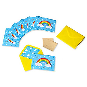 Papyrus Blank Cards with Envelopes, Rainbow with Glitter (8-Count)