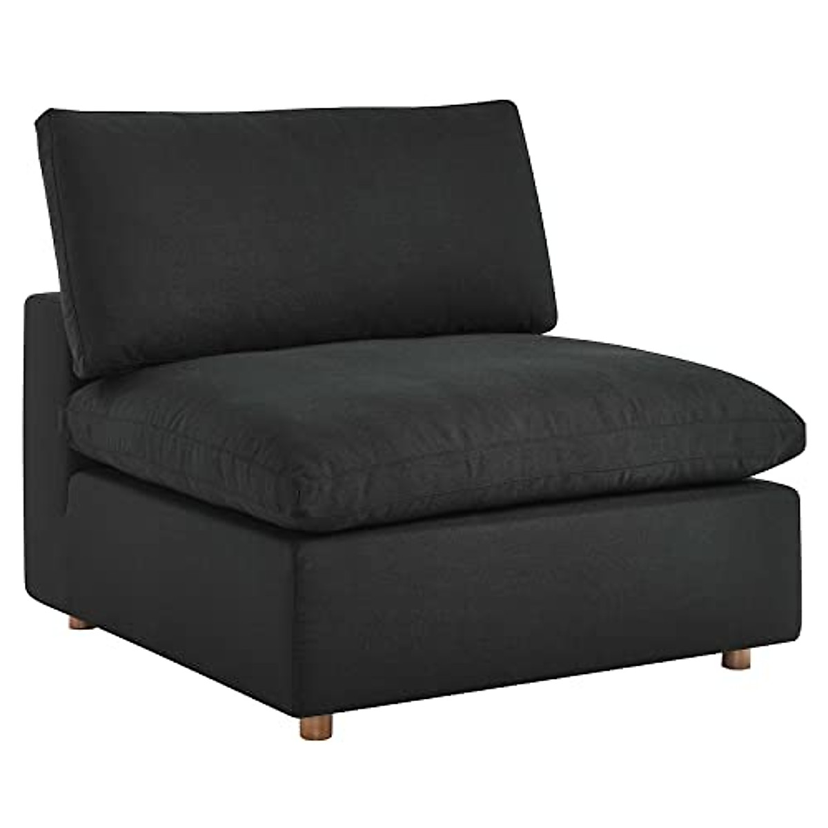 Modway Commix Modular Sofa, U Shaped Reclining Sectional, Black Fabric