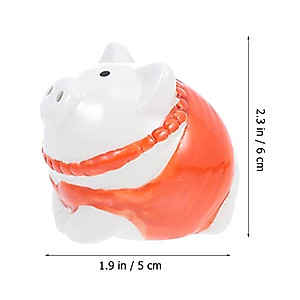 UPKOCH Sugar Container Cow Cookie Jar Ceramic Salt Pepper Shakers Jar: 4Pcs Cartoon Piggy Can Pottery Seasoning Bottle Sprinkle Kitchen Powder Condiments Holder Big Jars Coffee Canister