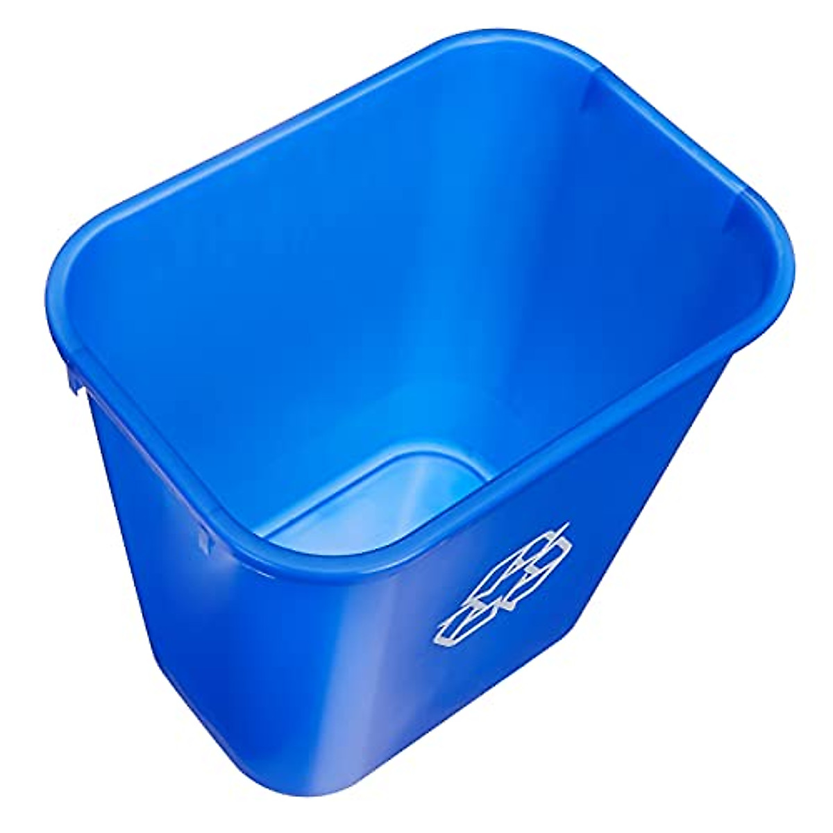 AmazonCommercial 7 Gallon Commercial Office Wastebasket, Blue w/Recycle Logo, 2-Pack