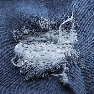 NEARTIME Jumpsuit Jeans for Mens, Mens Hole Pocket Jeans Overall Jumpsuit Streetwear Overall Suspender Pants