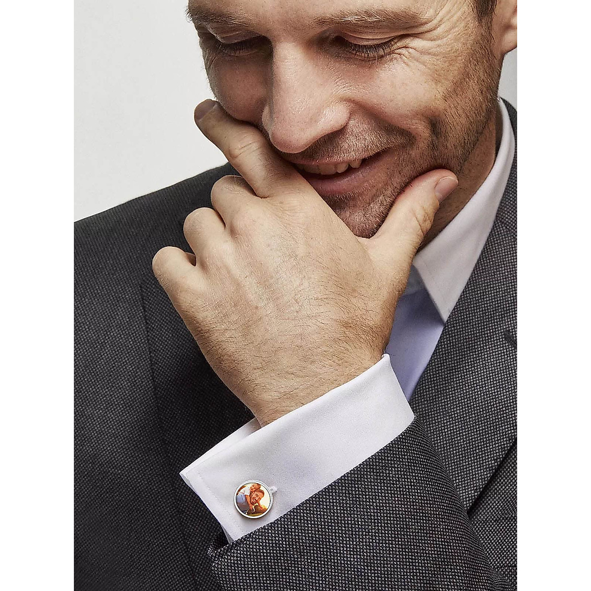 Custom4U Picture Cufflinks for Men Custom Cuff links with Photo Father of the Bride Cufflinks Memorial Gift for Groom Wedding