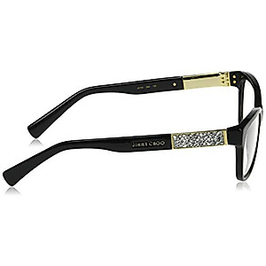 Jimmy Choo Plastic Rectangular Eyeglasses 53 029A Shiny Black