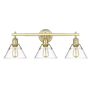 Orwell 3 Light Bath Vanity Brushed Champagne Bronze with Clear Glass Shades