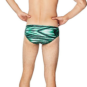 Speedo Mens Swimsuit Prolt Printed Team Colors Swim Briefs, Wave Speedo Green, 32 US