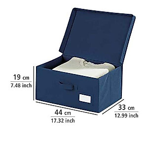 WENKO Storage Box Air L-Breathable Fleece, 44 x 19 x 33 cm, Blue