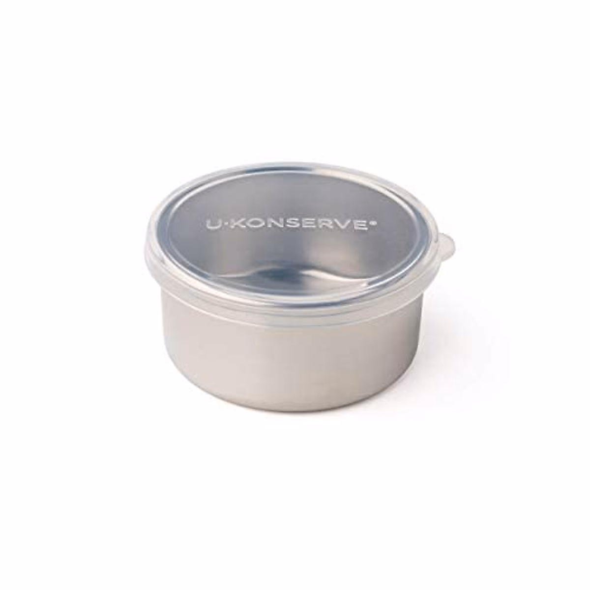 U-Konserve Stainless Steel Round Food-Storage Lunch Container 9oz - Clear Silicone Lid - Leak Proof and Airtight - Dishwasher Safe - Plastic Free