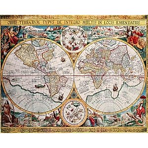 Map of the World (Orbis Terrarum) by Petrus Plancius 1594 - Art Poster Print (16x20)