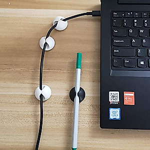 Cable Clips Organizer for Phone Charging Cable, Cable Holder Desktop,Cord Clips for Computer,Charging Cable,USB Cable,Mouse,Headphone Cable,Office, Nightstand,Table,Cubicle,ect.(3 Black+3 White)