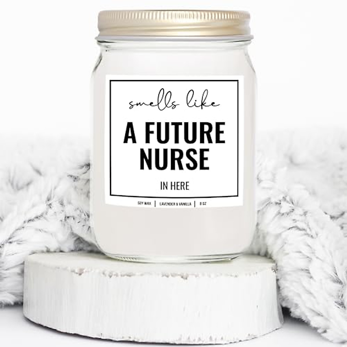 YouNique Designs Nursing Candle 8 oz - Nursing School Gifts for Nursing Student Gifts for Women, Men, Future Nurse Gifts, Nursing School Graduation Gifts, Student Nurse Gifts (Lavender & Vanilla)