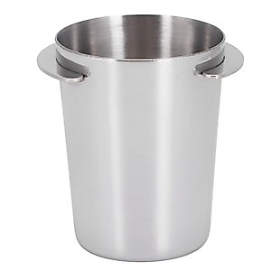 Coffee Dosing Cup, 51mm Stainless Steel Coffee Machine Handle Dosing Mug Coffee Powder Feeder Part