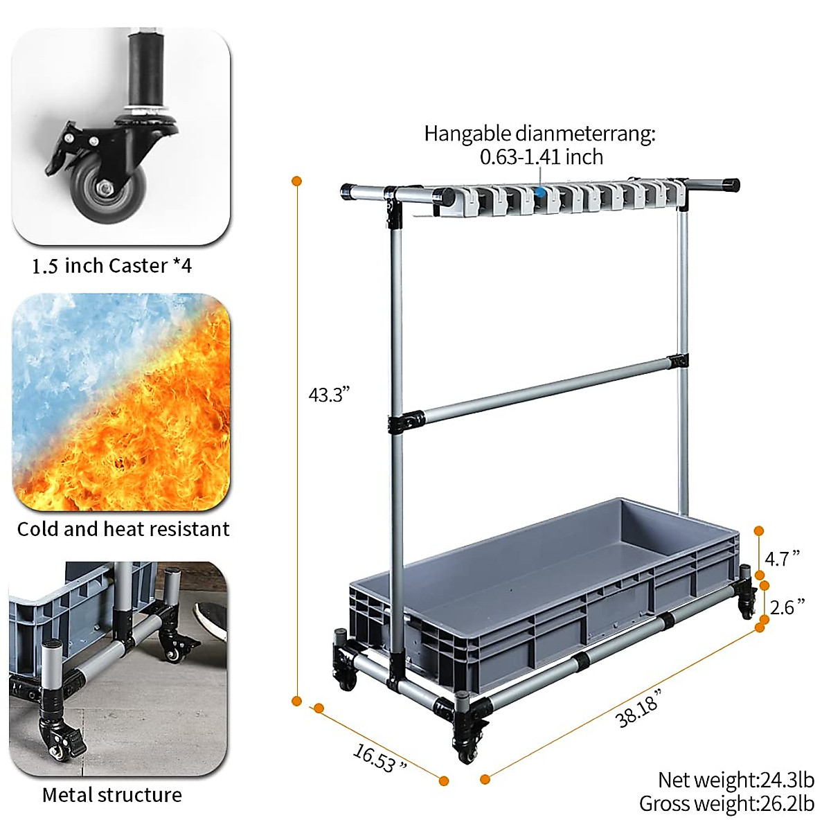Multifunctional Cleaning Cart and Tool Organizer - Broom and Mop Holder