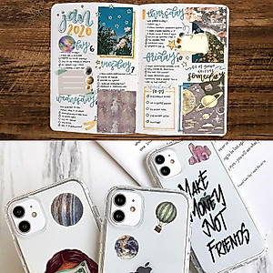 Chuchengio 100Pcs Scrapbook Craft Paper Kit for Scrapbook Journaling Supplies,Scrapbook Space Stickers Aesthetic for Scrapbooking Supplies,