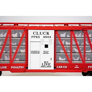 Bachmann Trains - Poultry Transport Car - Palace Live Poultry #6834 - Cluck with Chickens - HO Scale Prototypical Colors