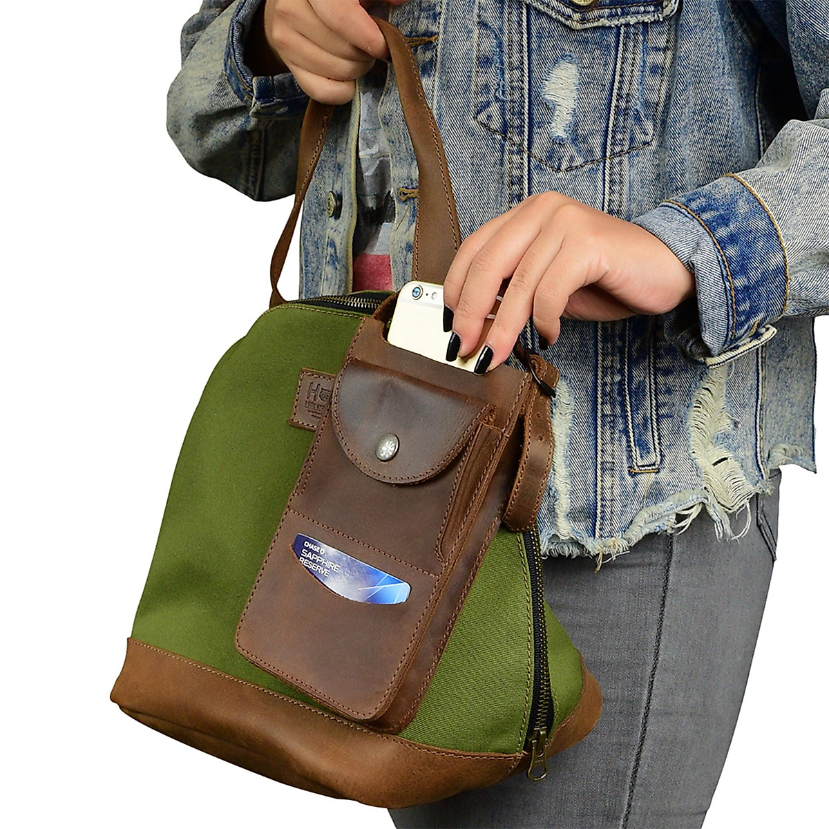 Hide & Drink, Leather Hanging Phone Bag, Wallet Pouch, Card Organizer, Commuting Essentials, Everyday Accessories, Handmade Includes 101 Year Warranty :: Bourbon Brown