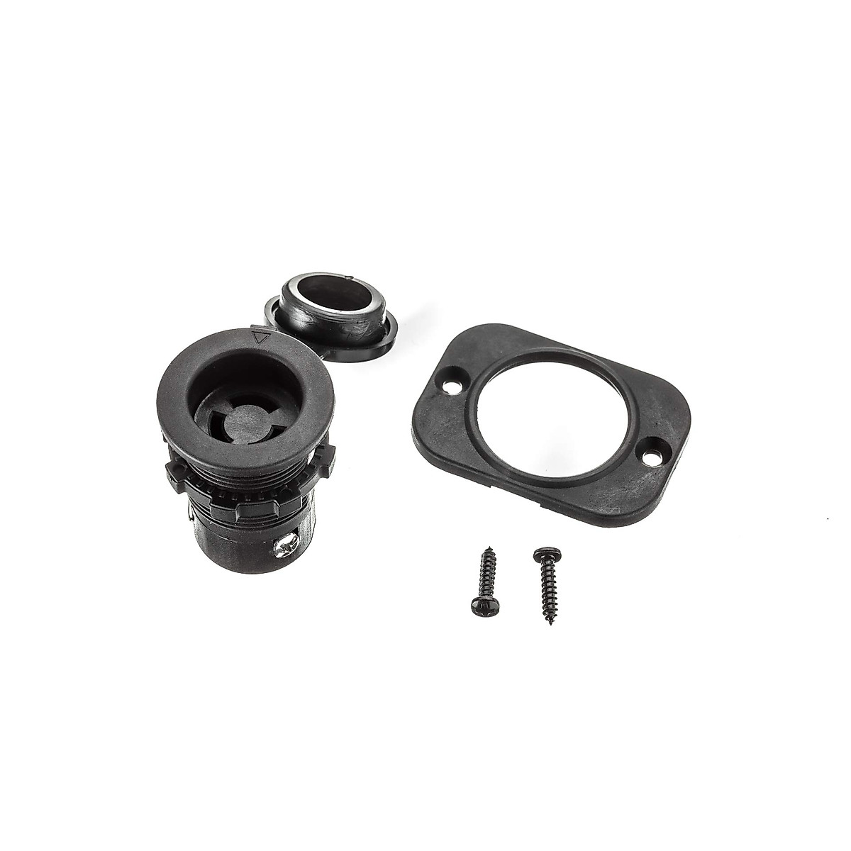 MotorGuide 8M0092066 Trolling Motor Receptacle — for 10-Gauge and 8-Gauge Wire, with Composite Mounting Plate, Black