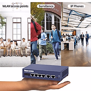 Huacomm 6-Port 10/100Mbps PoE Switch with 4 PoE Ethernet Ports | IEEE 802.3af/802.3at | Sturdy Metal | Plug-and-Play | Desktop | 65W PoE Budget | Unmanaged | HC1705P